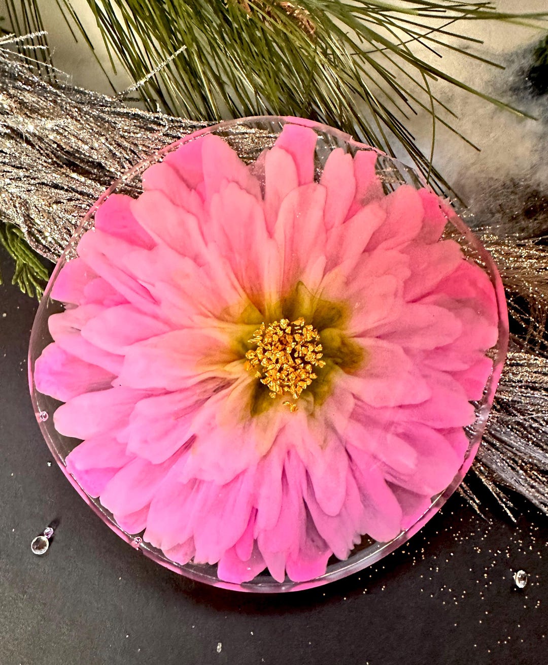 Epoxy Resin Dahlia Flower Coaster Video Tutorial: DIY Blooming Flower ...