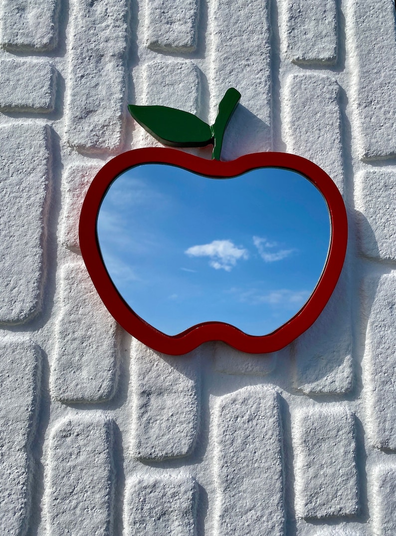 Apple Mirror - Wall Mirrors - Kids Room Wall Mirror - Kitchen Wall ...