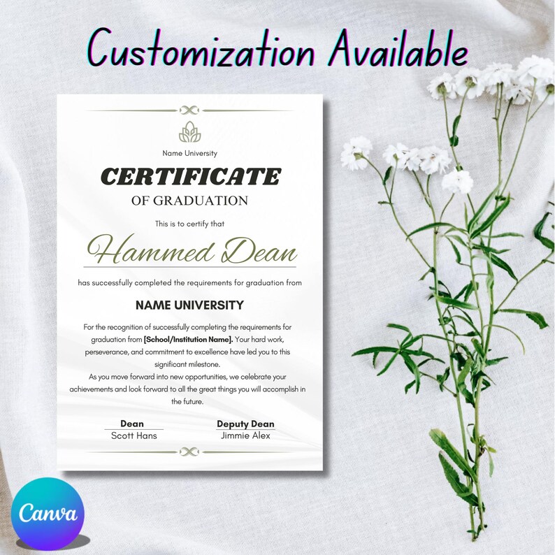 Digital Graduation Certificate Template Download PDF Format ...