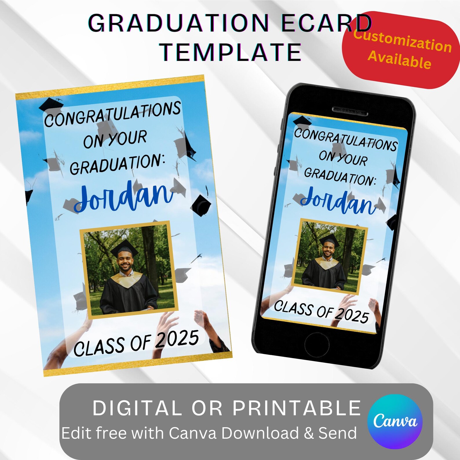 Graduation Ecard Custom Grad Card 2025 Grad Gift Digital Congrats ...