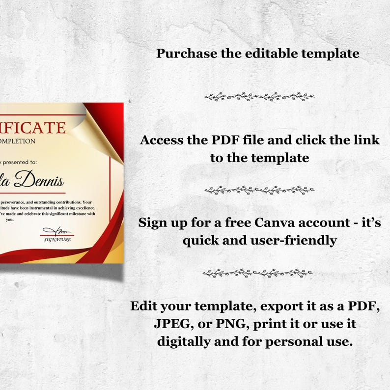 Completion Template Editable Award Training Certificate Canva ...