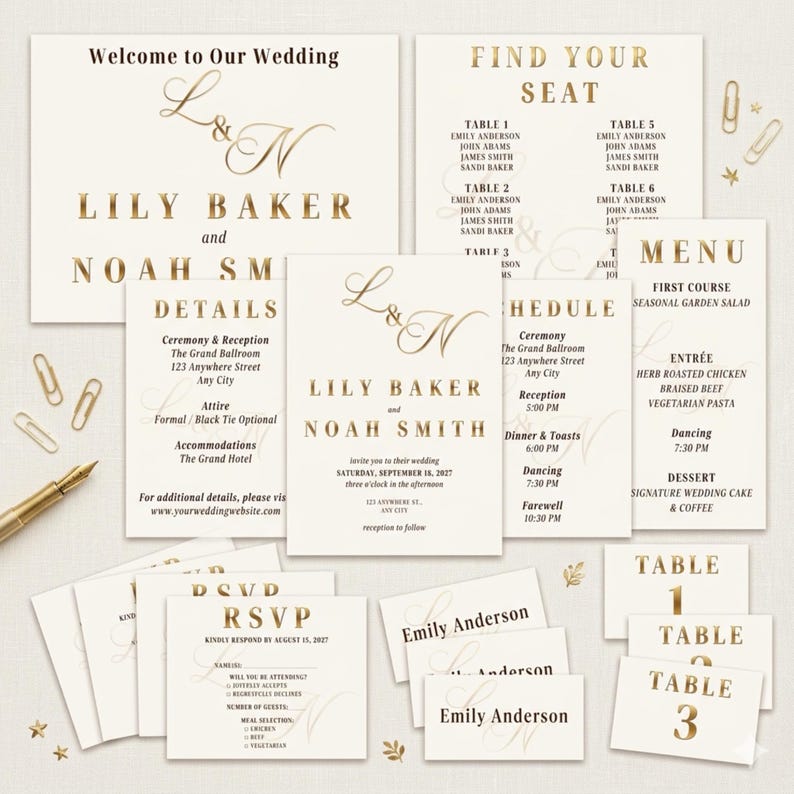 Wedding Invitation Template Wedding Suite Template Editable Invite ...