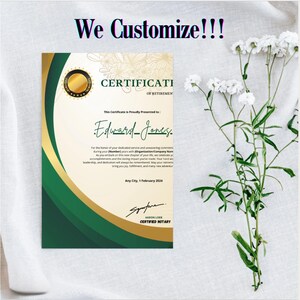 Retirement Certificate Digital Download Template Design Elegant ...