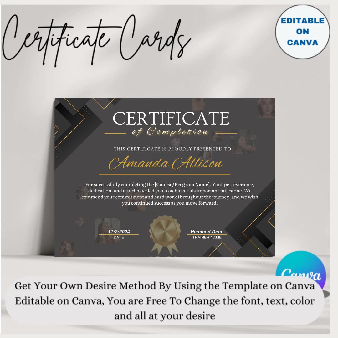 Beauty Course Award Editable Template Completion Certificate Eyelash ...