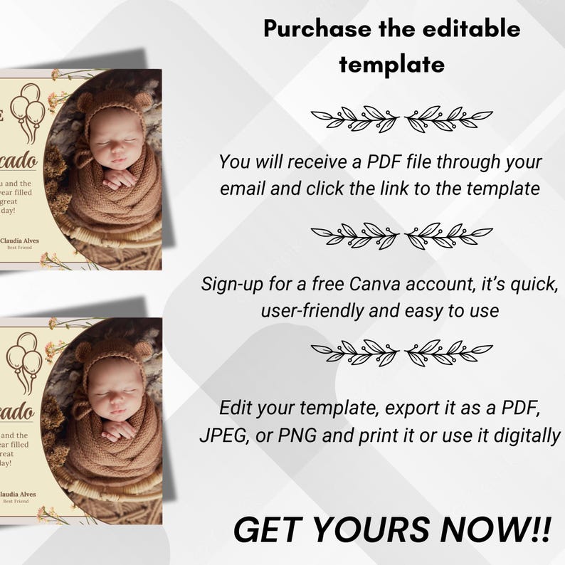 Editable Certificate Custom Birthday Digital Download Canva Template ...