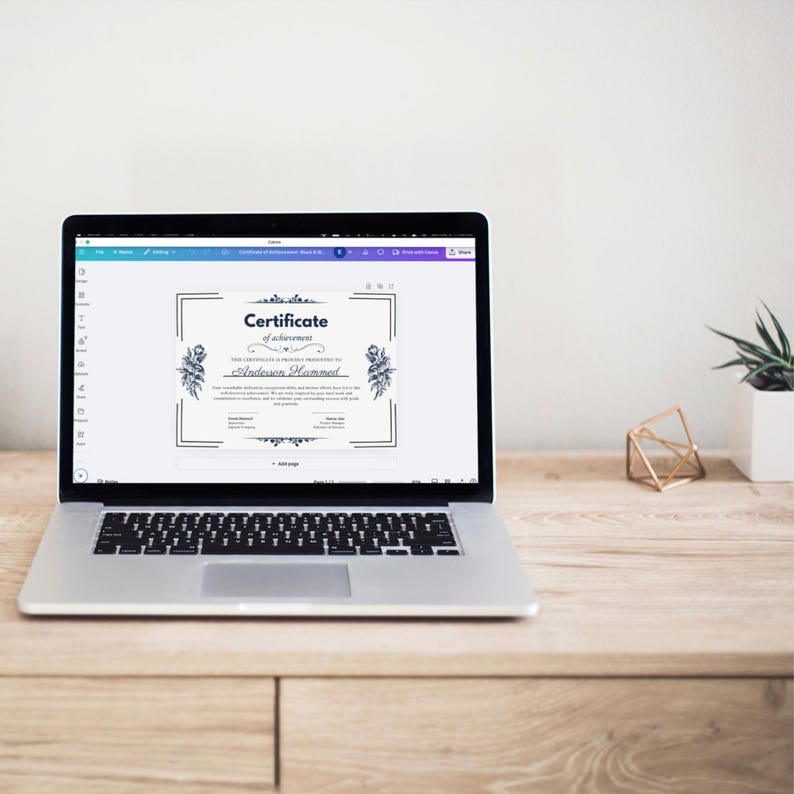 Custom Achievement Certificate Template Floral Design Award Certificate ...