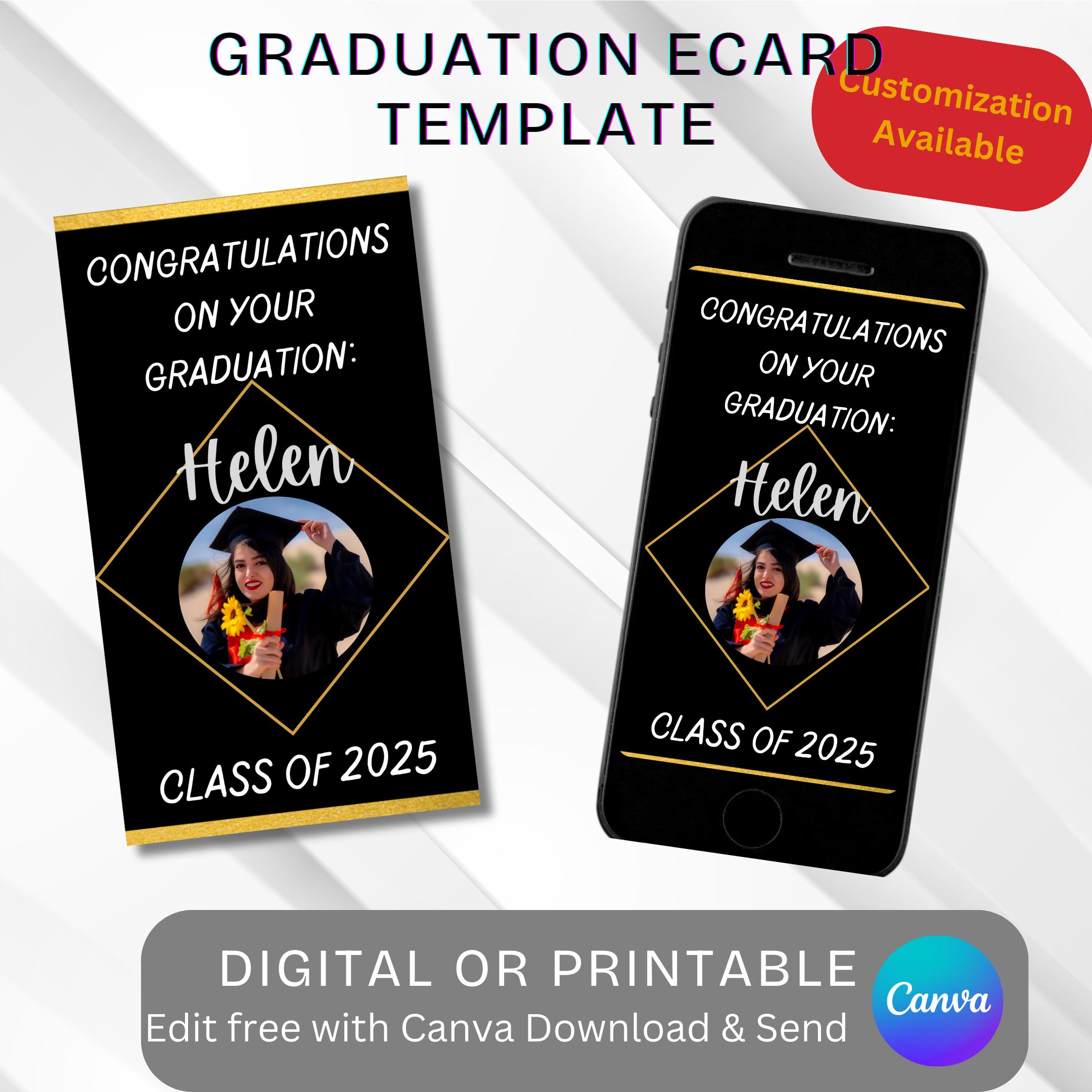 2025 Custom Graduation Ecard Grad Celebration Greeting Student Congrats ...