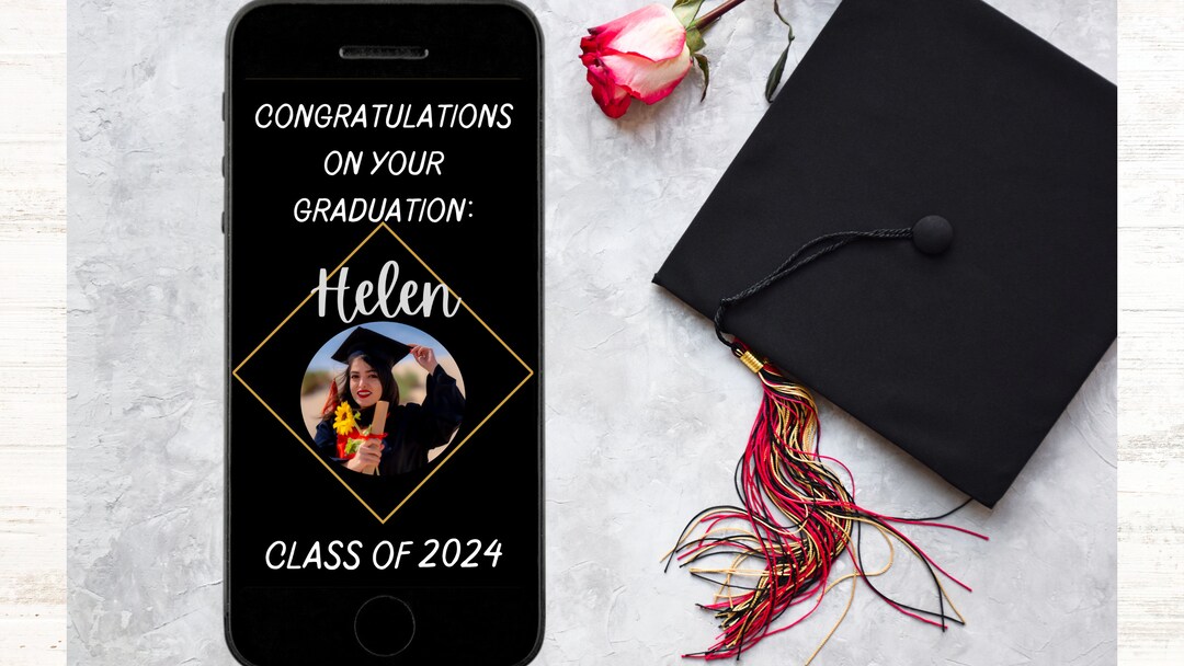 2024 Graduations Ecard With Black Background Grad Celebration Congrats ...