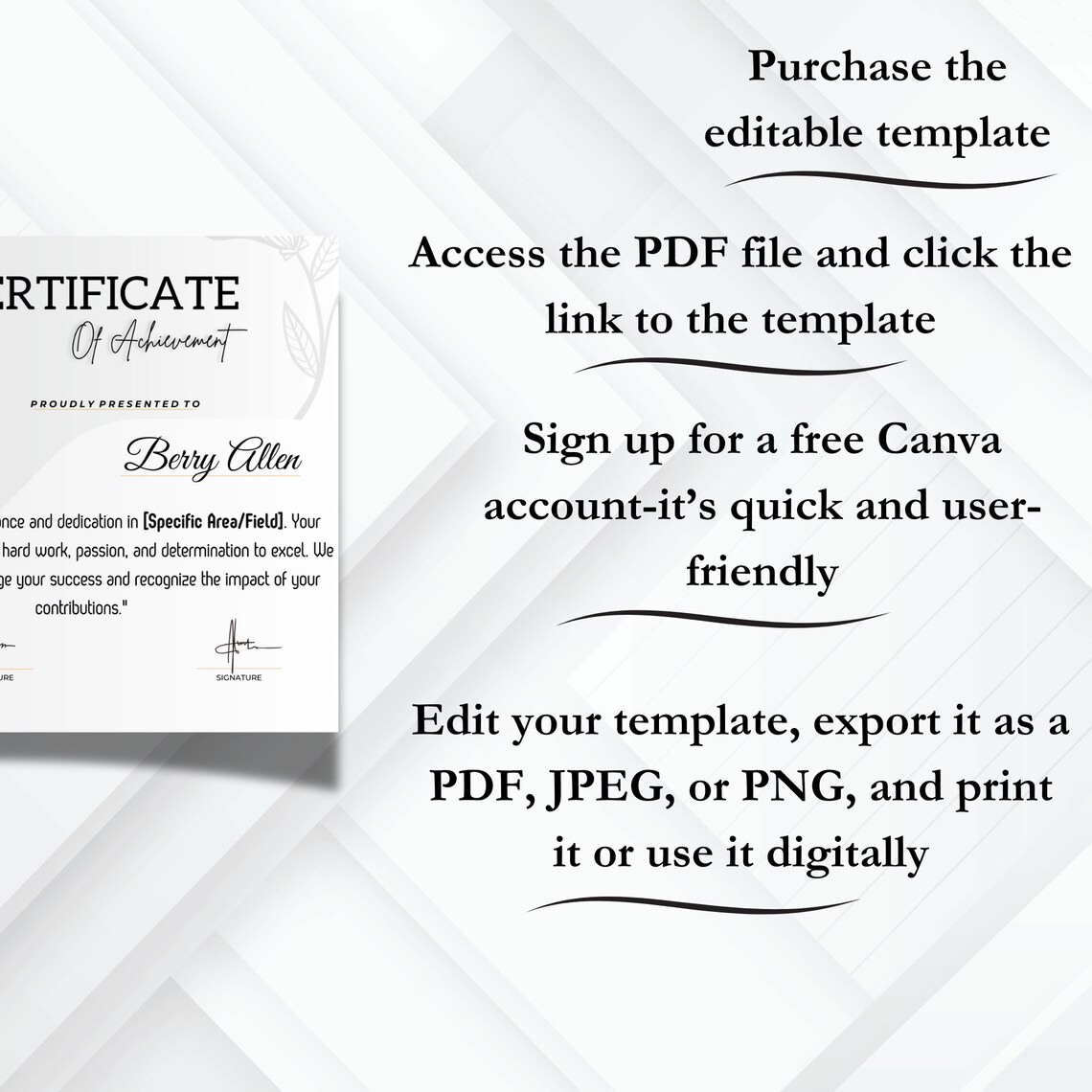 Appreciation Award Printable Certificate Editable Template Diploma ...