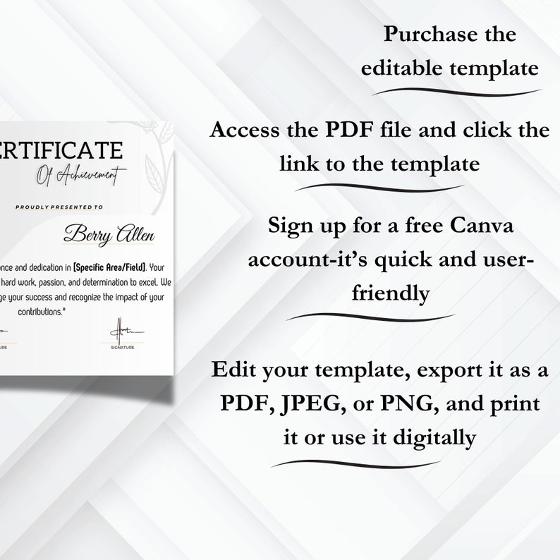 Appreciation Award Printable Certificate Editable Template Diploma ...