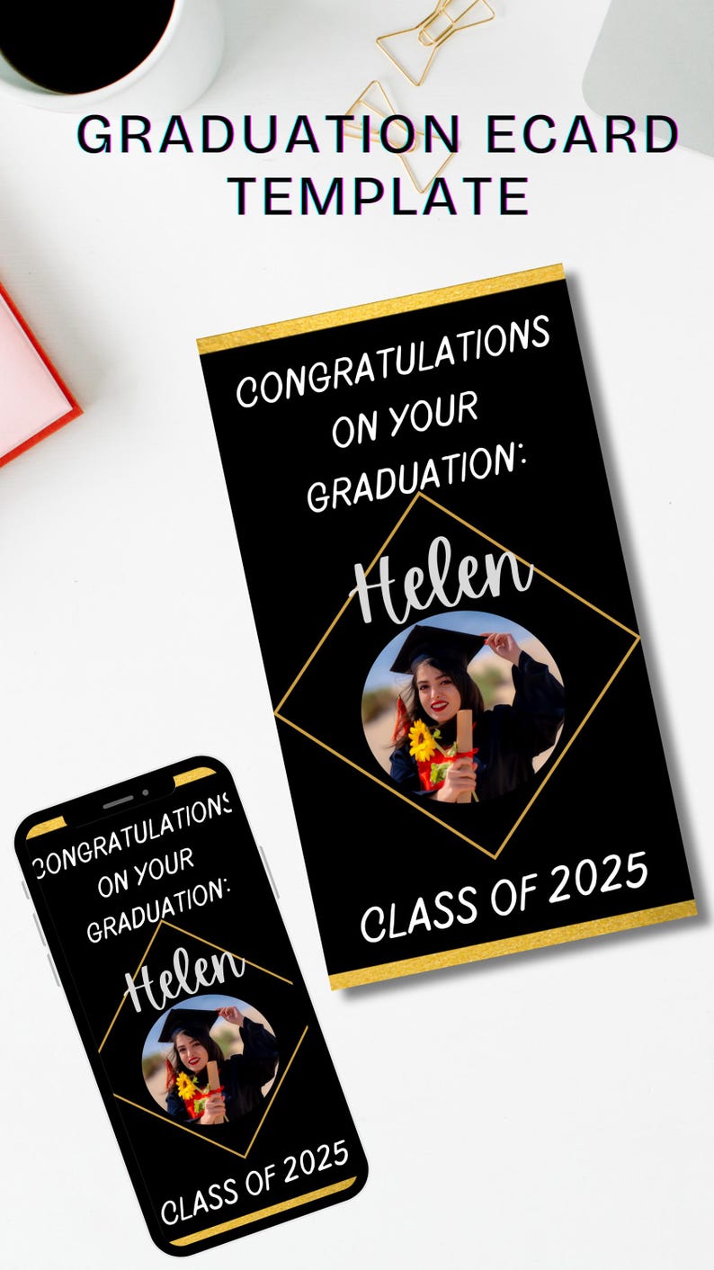 2025 Custom Graduation Ecard Grad Celebration Greeting Student Congrats ...