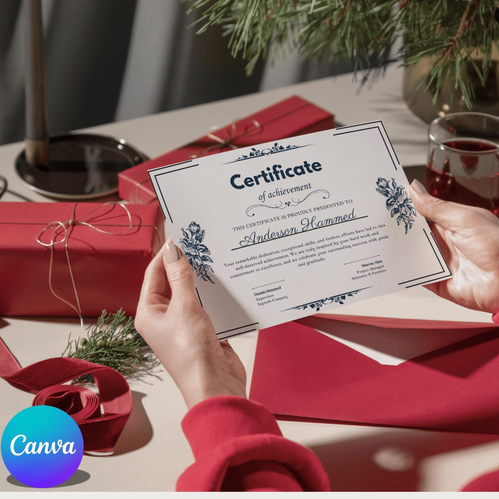 Custom Achievement Certificate Template Floral Design Award Certificate ...