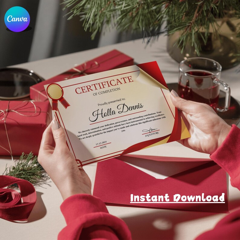 Completion Template Editable Award Training Certificate Canva ...