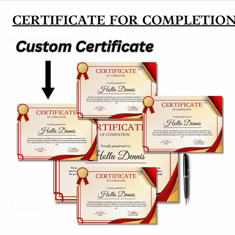 Personalized Completion Certificate for Training Custom Award ...