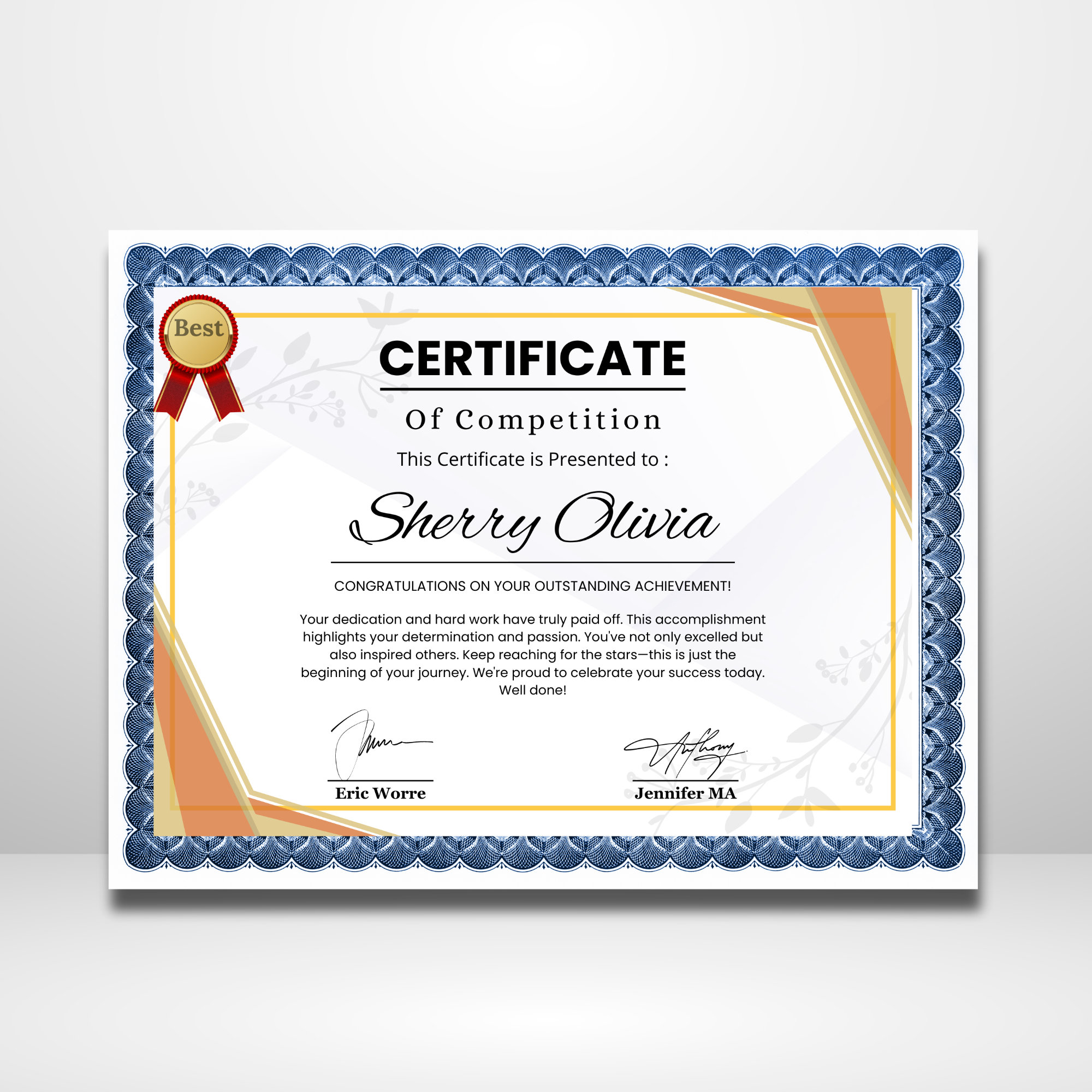 Editable Certificate for Competition Custom Canva Template Modern ...