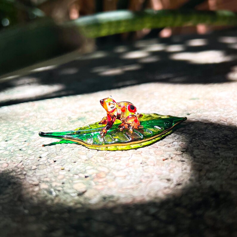 Handmade Miniature Glass Frog Figurine, Blown Glass Animal, Frog ...