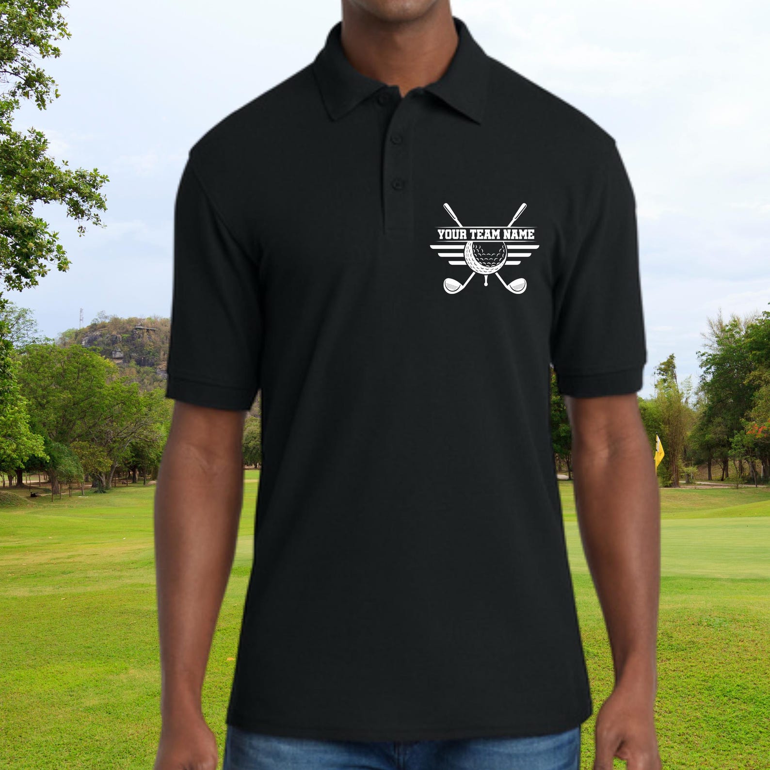 Custom Golf Team Polo Shirt – Personalized Logo Dry Fit Performance ...