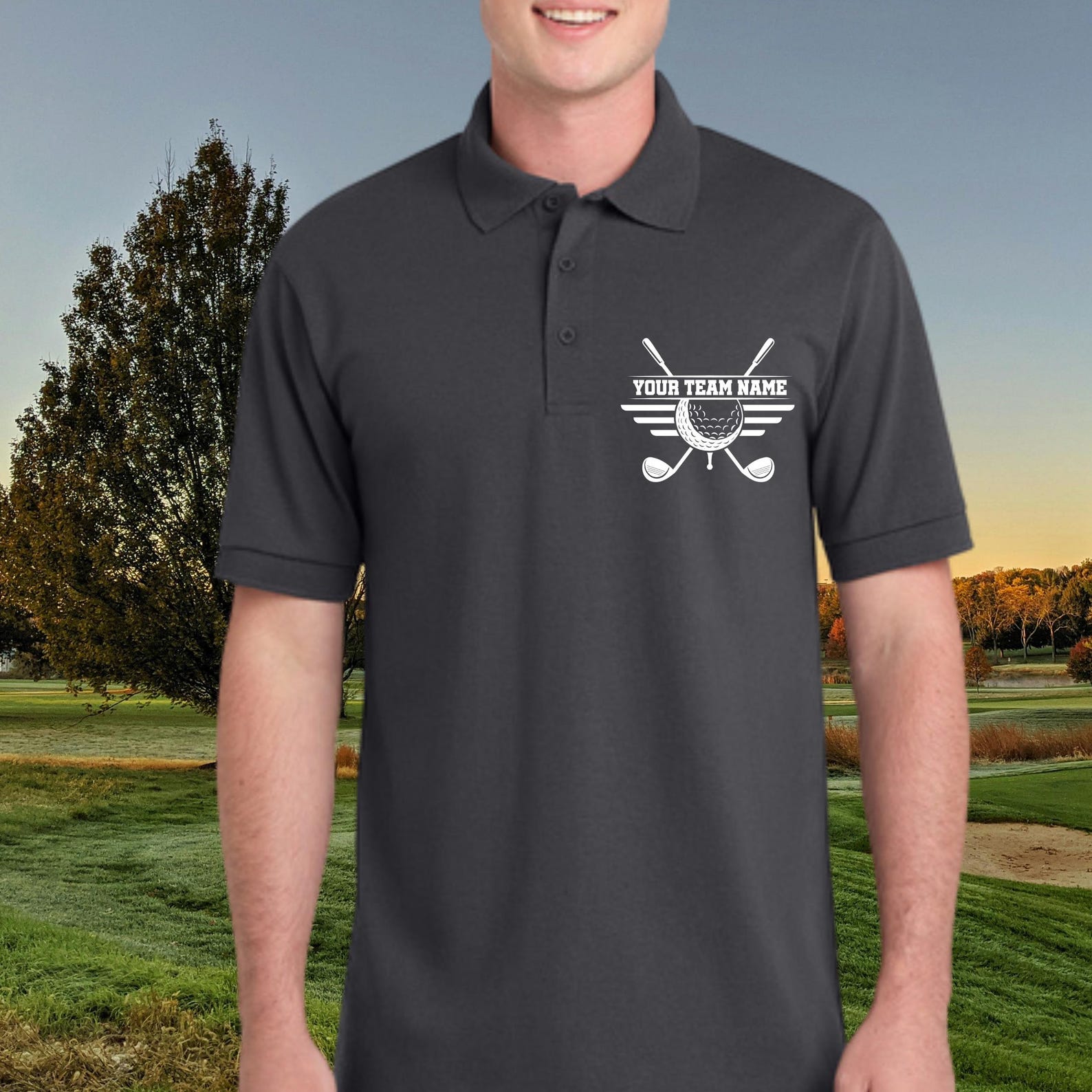 Custom Golf Team Polo Shirt – Personalized Logo Dry Fit Performance ...