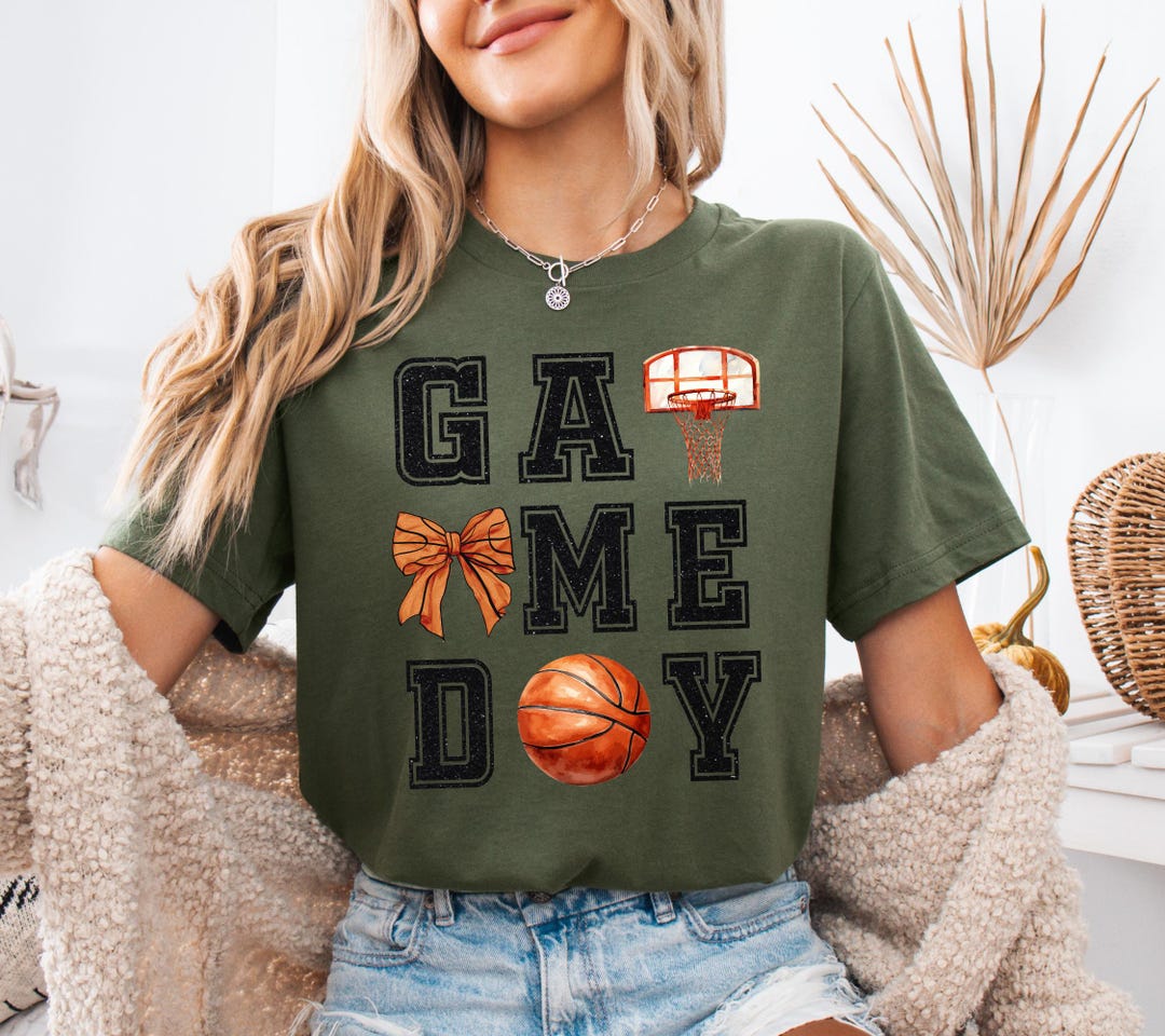 Basketball Bow Shirt, Gameday Basketball Tee, Gameday Shirt, Womens ...