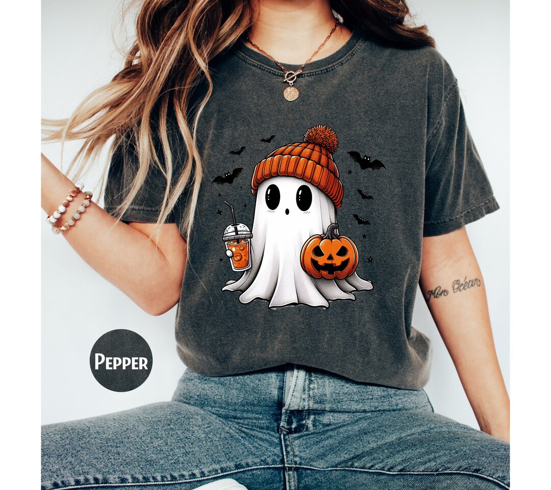 Cute Ghost Shirt, Halloween Ghost Comfort Colors Shirt, Womens ...