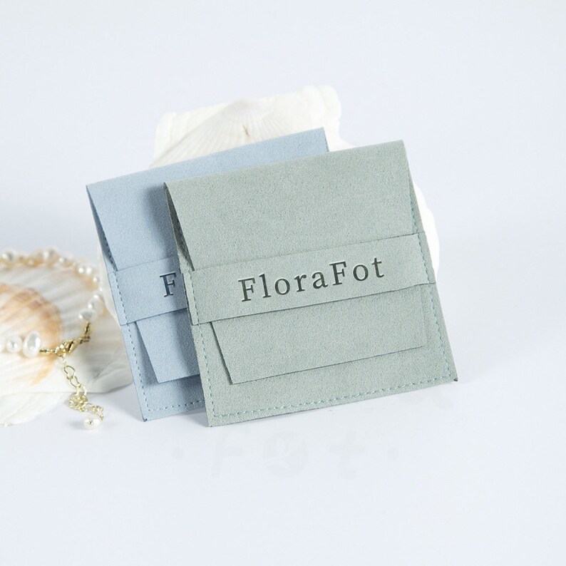 10 Personalized Jewelry Pouches Microfiber Envelope Pouchs Custom Name ...