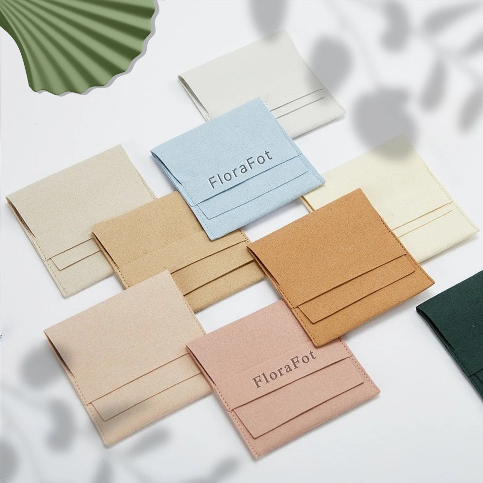 10 Personalized Jewelry Pouches Microfiber Envelope Pouchs Custom Name ...