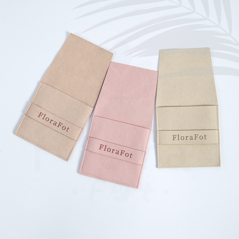 10 Personalized Jewelry Pouches Microfiber Envelope Pouchs Custom Name ...