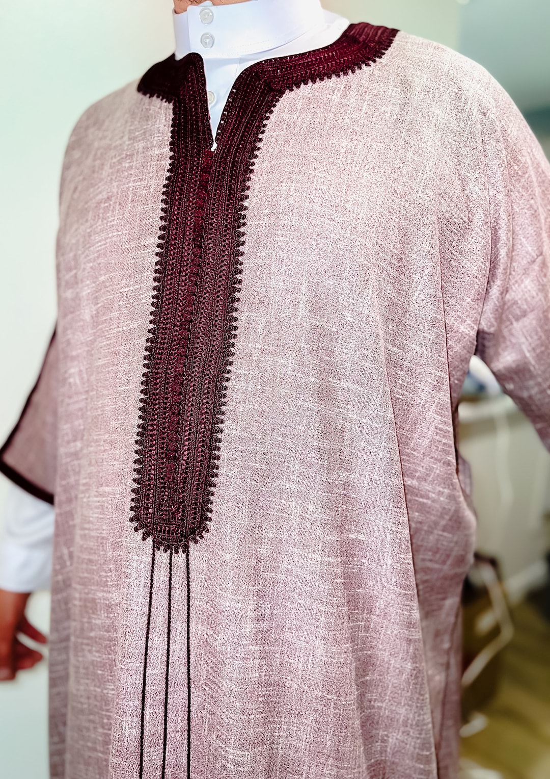 Moroccan Thobe for Men: Short Sleeved Summer Elegance in Luxurious ...