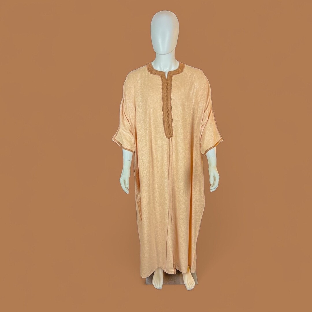 Mens Moroccan Thobe: Short Sleeved Summer Elegance in Luxurious Style ...