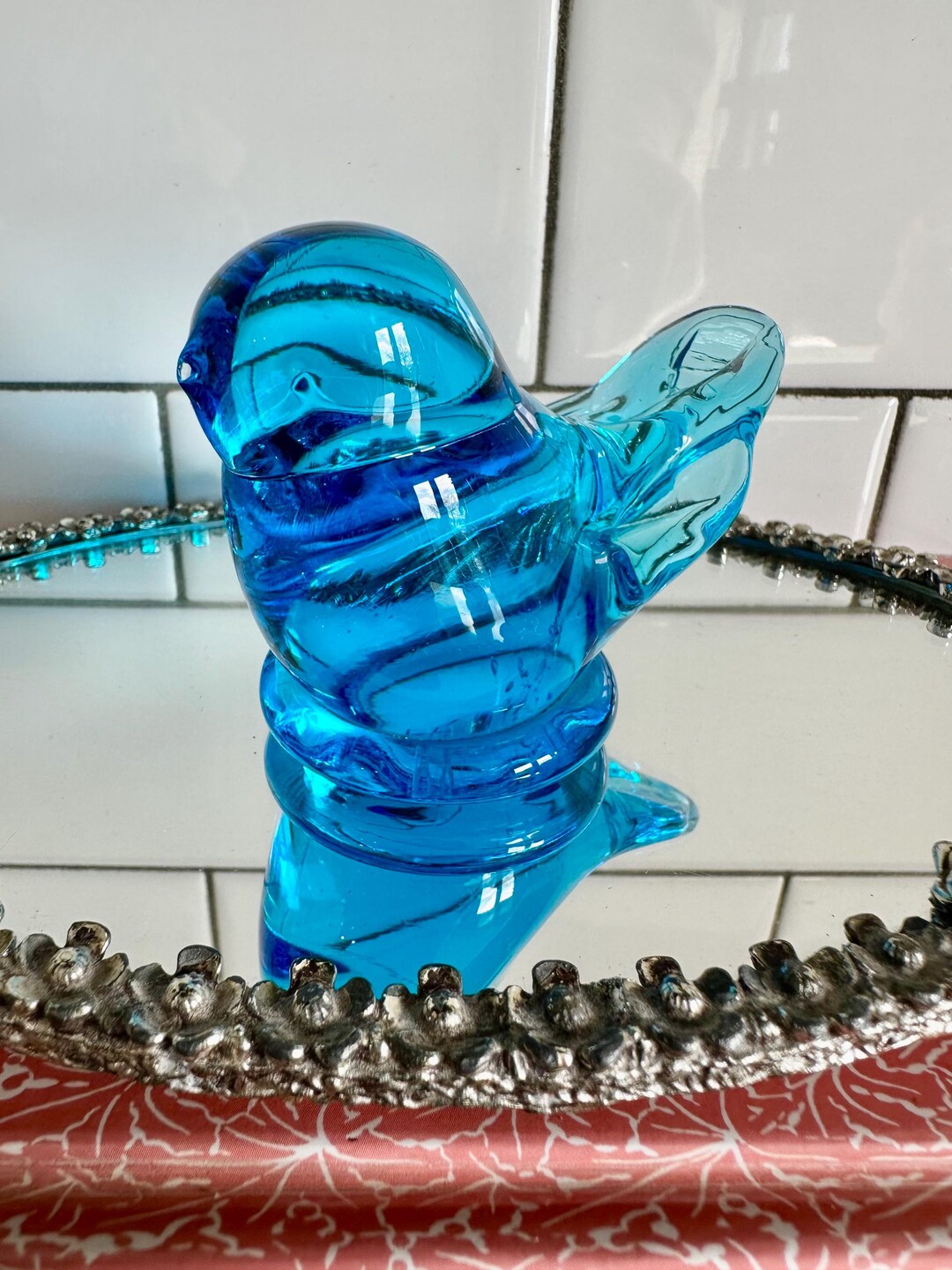Vintage 1991 Signed Leo Ward Glass Blue Bird of Happiness - Etsy