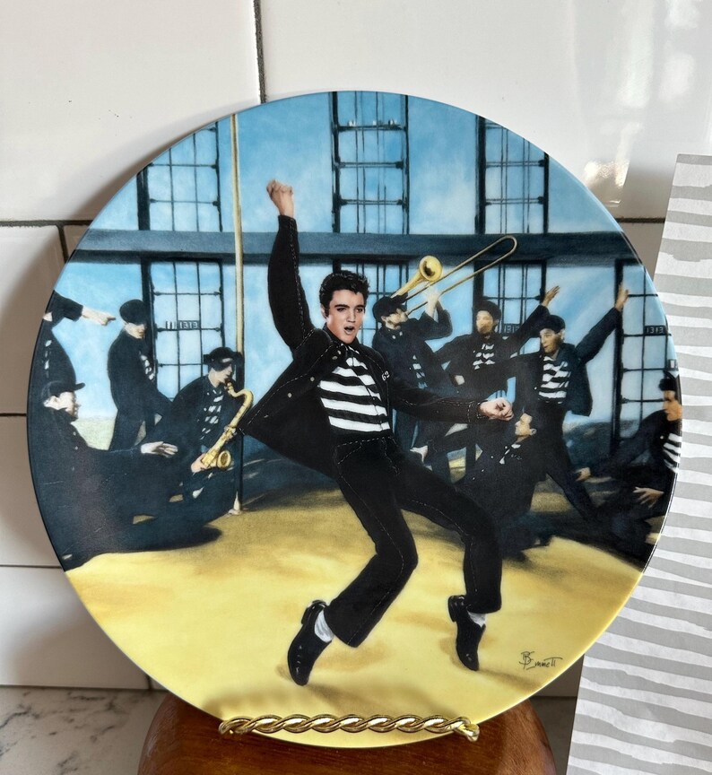 Elvis Presley 1989 Delphi - Bruce Emmett Collector Plate- Jailhouse ...