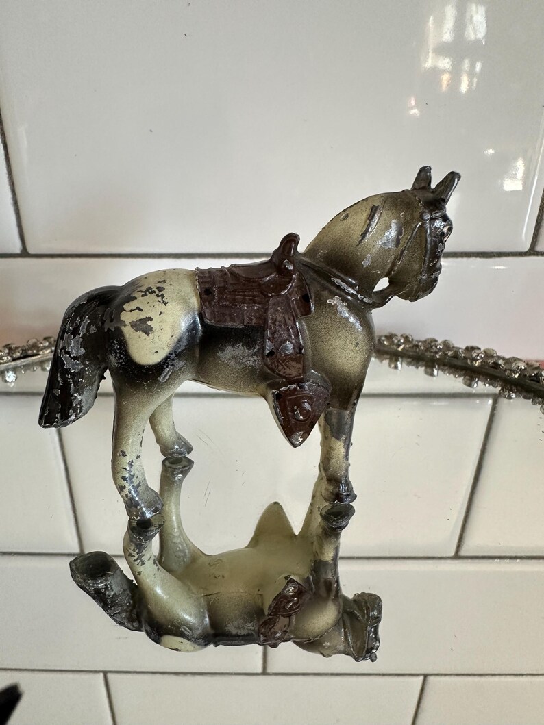 Vintage 1950's Japanese Pot Metal Horse Statue/toy, Chippy Paint in ...