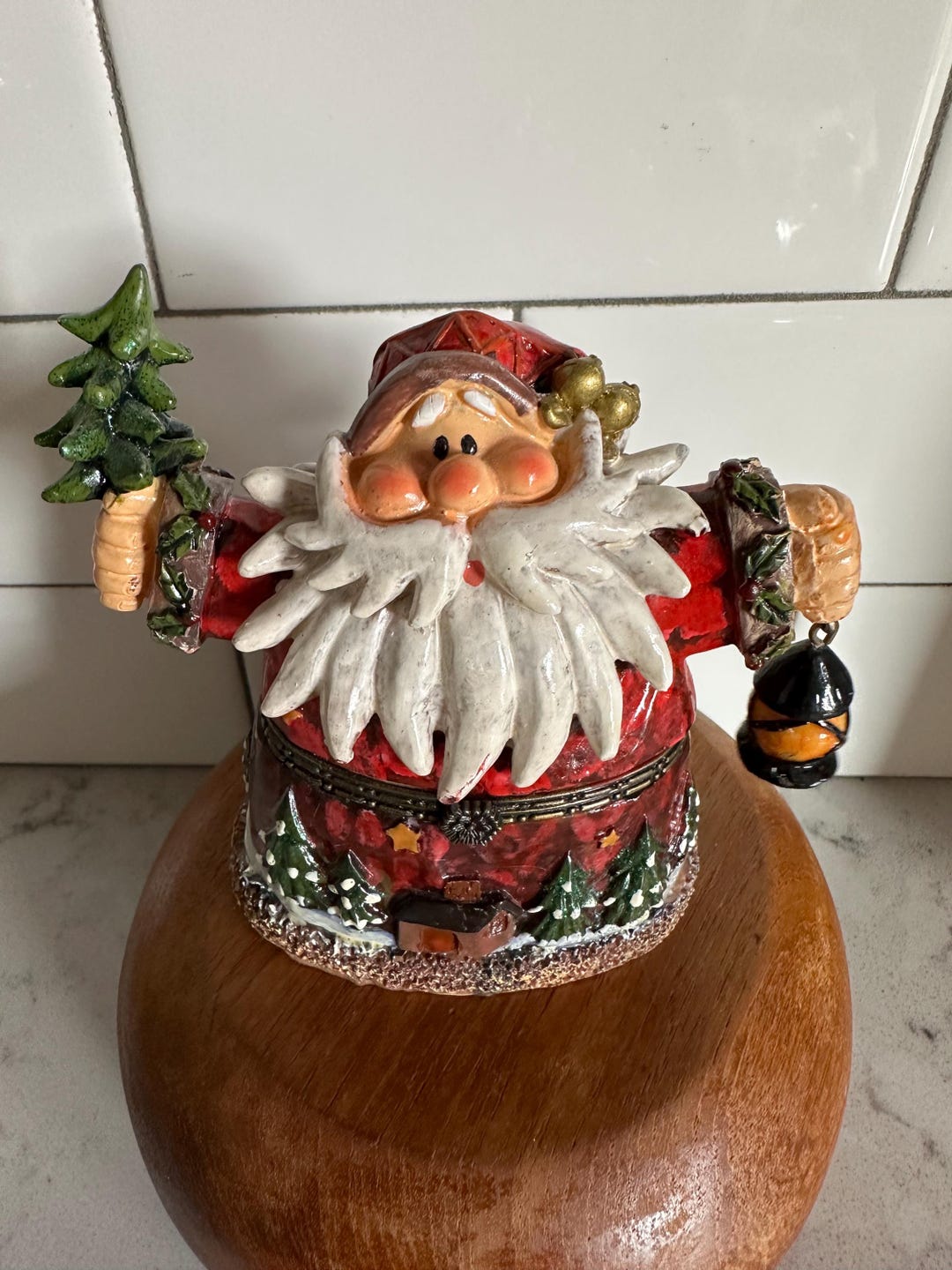 Vintage Whimsical Santa Claus Treasure Trinket Box - Etsy