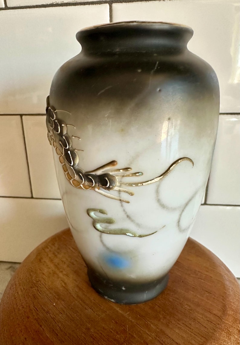 Vintage Japan Raised Dragonware Porcelain Vase Moriage Hand Painted - Etsy