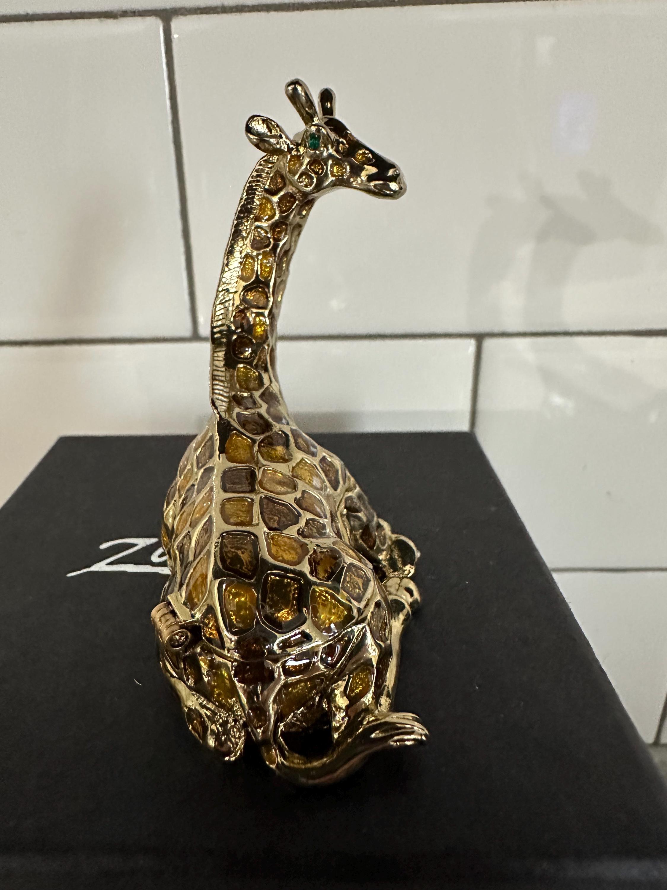 Giraffe Trinket Box-enamel HINGED Box Figurine W/ Rhinestones, Elegant ...