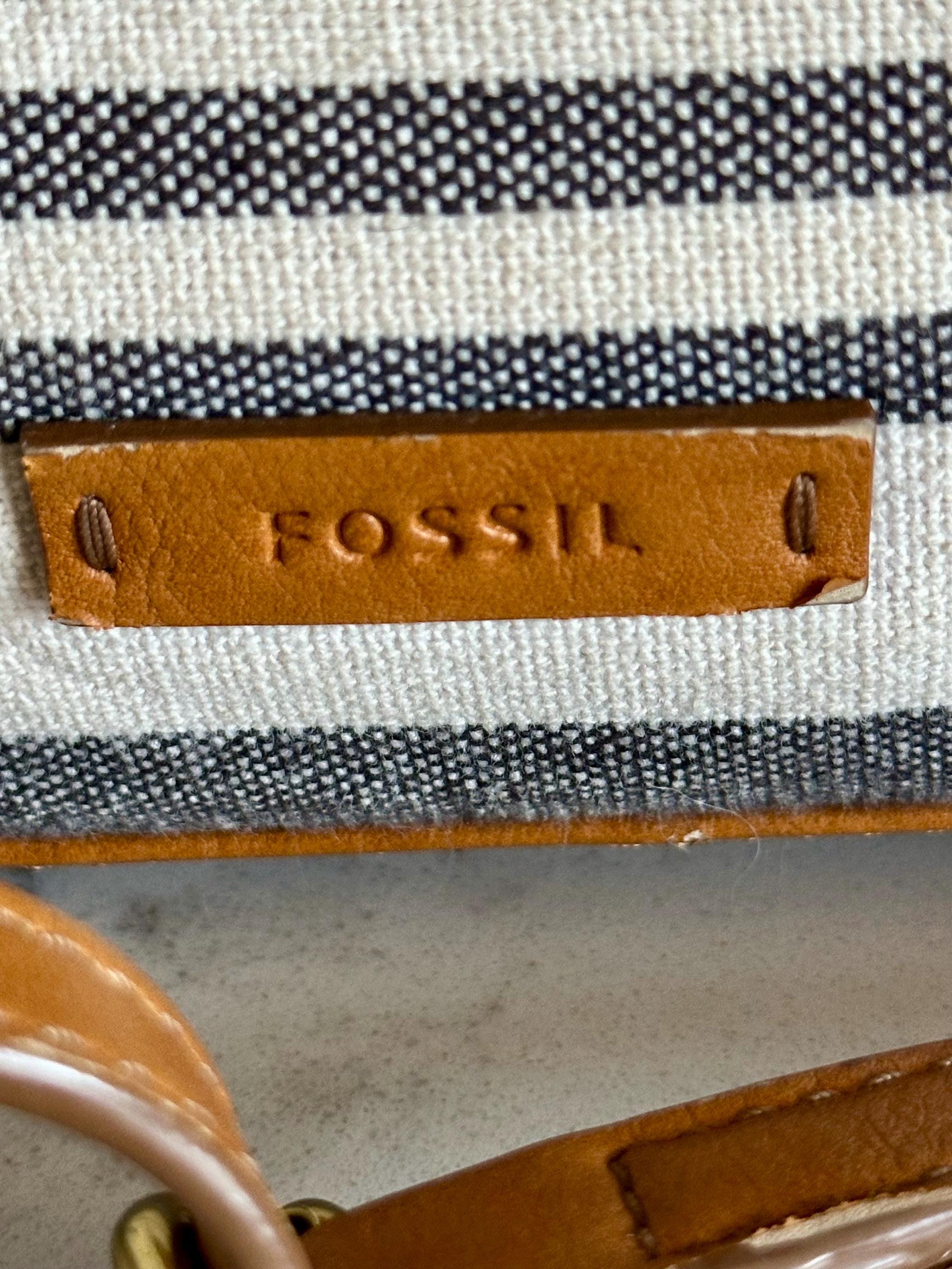 Fossil Felicity Crossbody Satchel Blue White Neutral Stripe Purse - Etsy