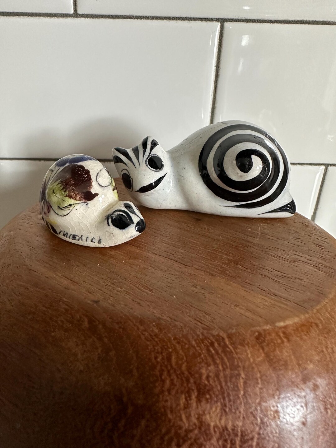 Vintage Tonala Mexican Pottery Snail Pair - Etsy