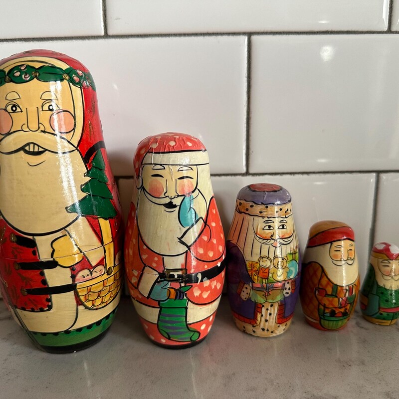 Santa Nesting Dolls - Etsy