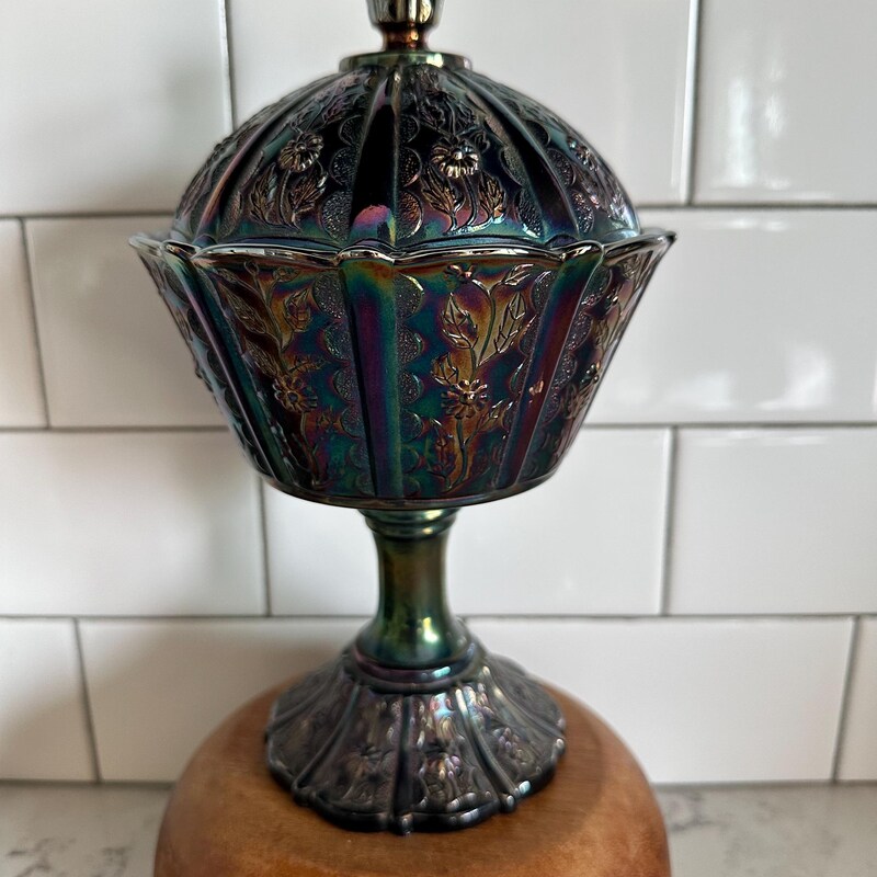 Carnival Glass Candy Dish - Etsy