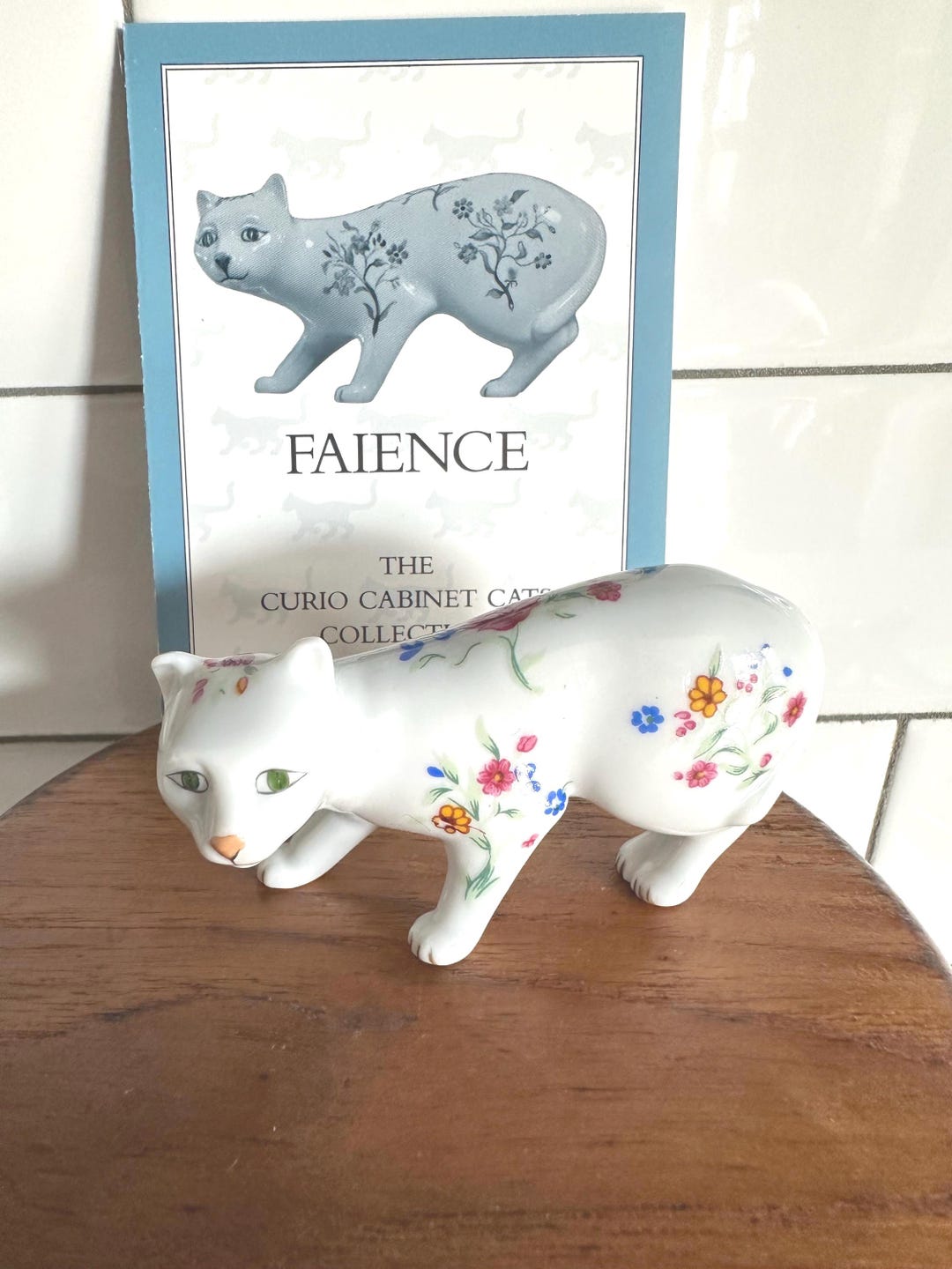 Vintage Franklin Mint Faience Cat Figure From the Curio Cabinet Cats ...
