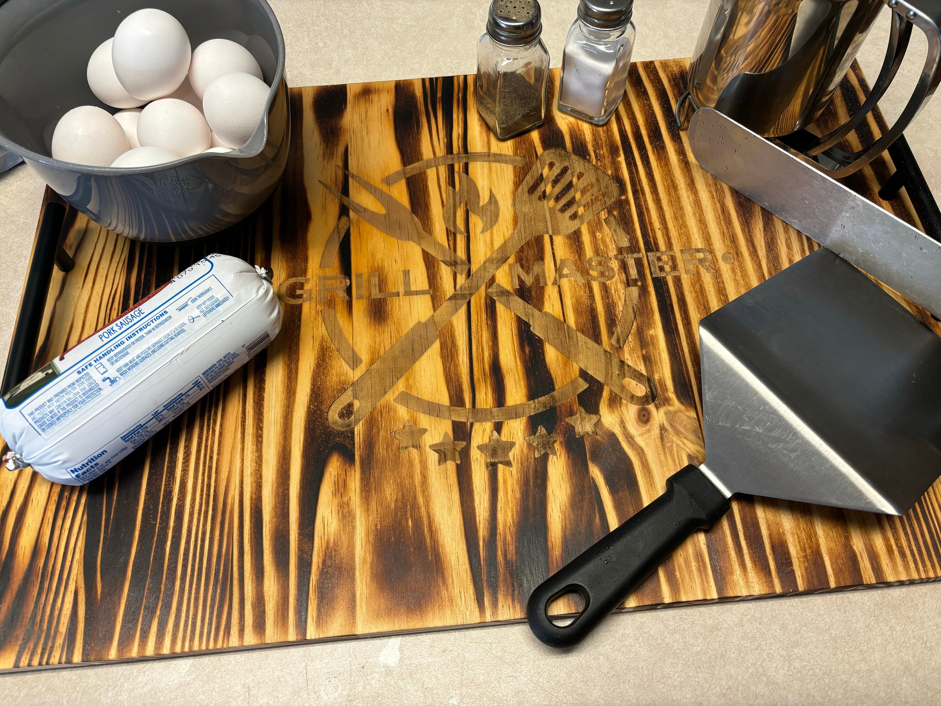 Custom Burnt Finish Grill Tray, Personalized BBQ Tray, Grilling Gift ...