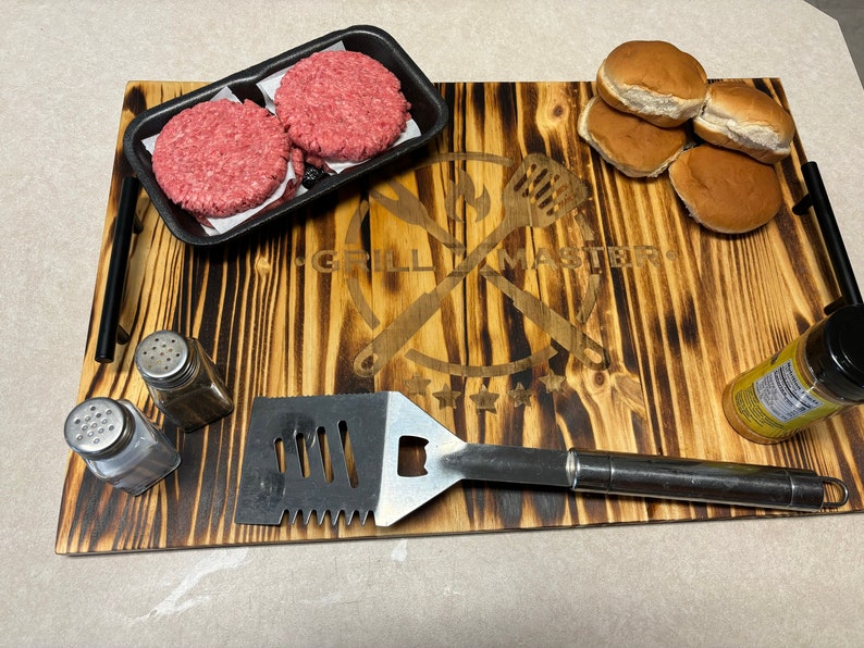 Custom Burnt Finish Grill Tray, Personalized BBQ Tray, Grilling Gift ...