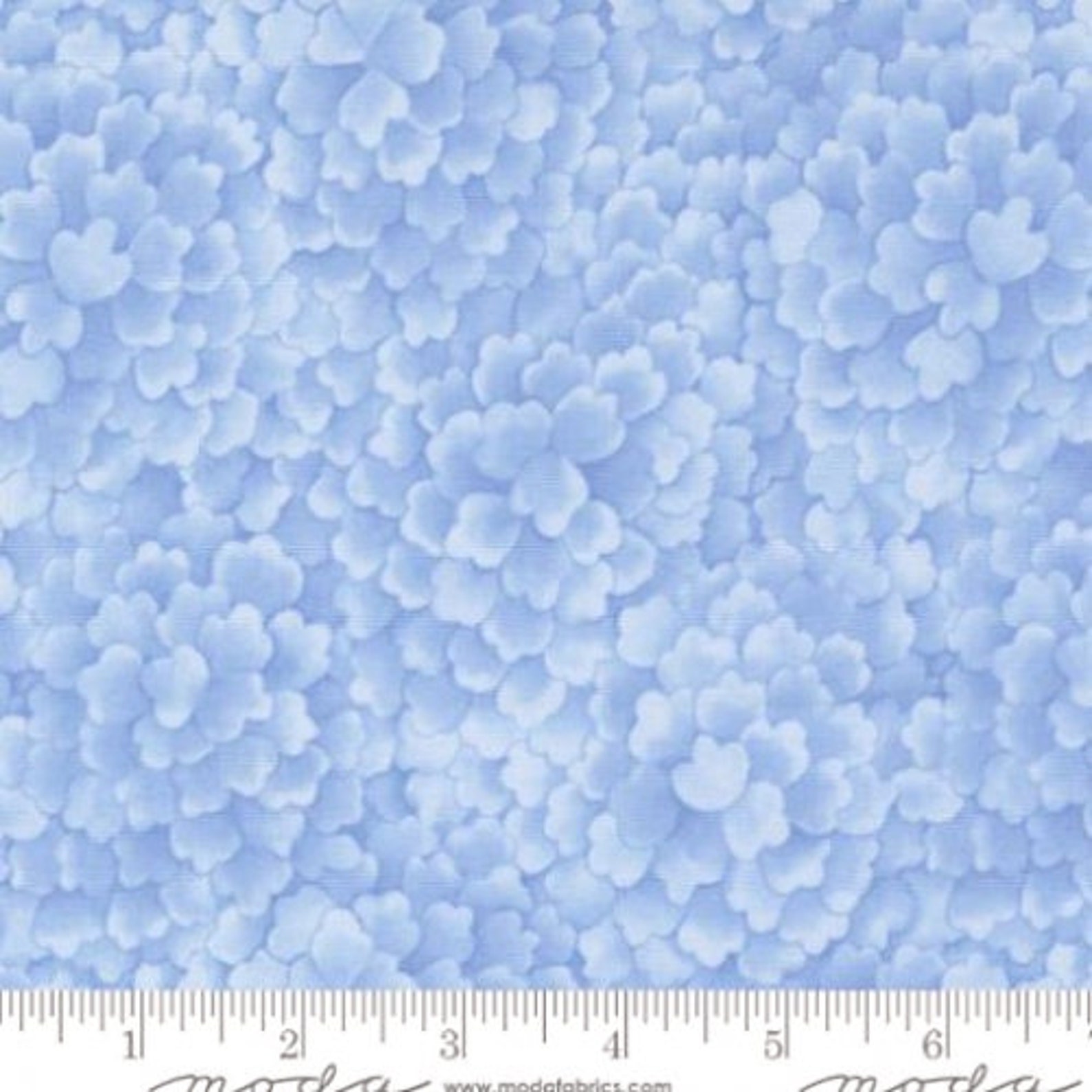 Summer Breeze Sky Blue Floral Fabric by Robin Pickens for Moda Fabrics ...