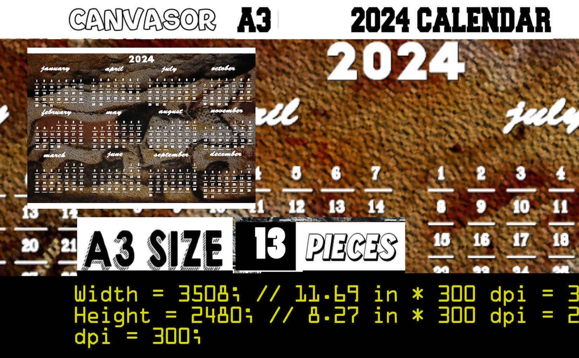 Prehistoric Cave Art 2024 Calendar Pack Set of 10 A3 Size Wall ...