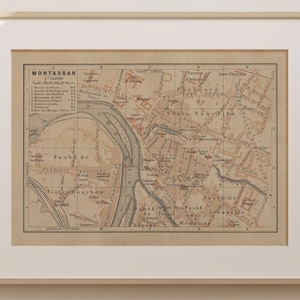 PRINTABLE Vintage Montauban Map. Beautiful Wall Art From Antique ...