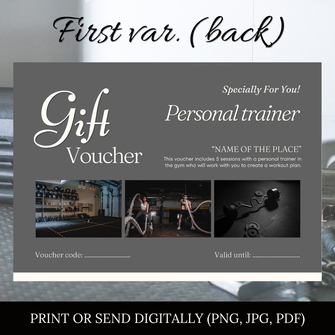Personal Trainer Surprise Gift Voucher, Birthday Fitness Workout Plan ...