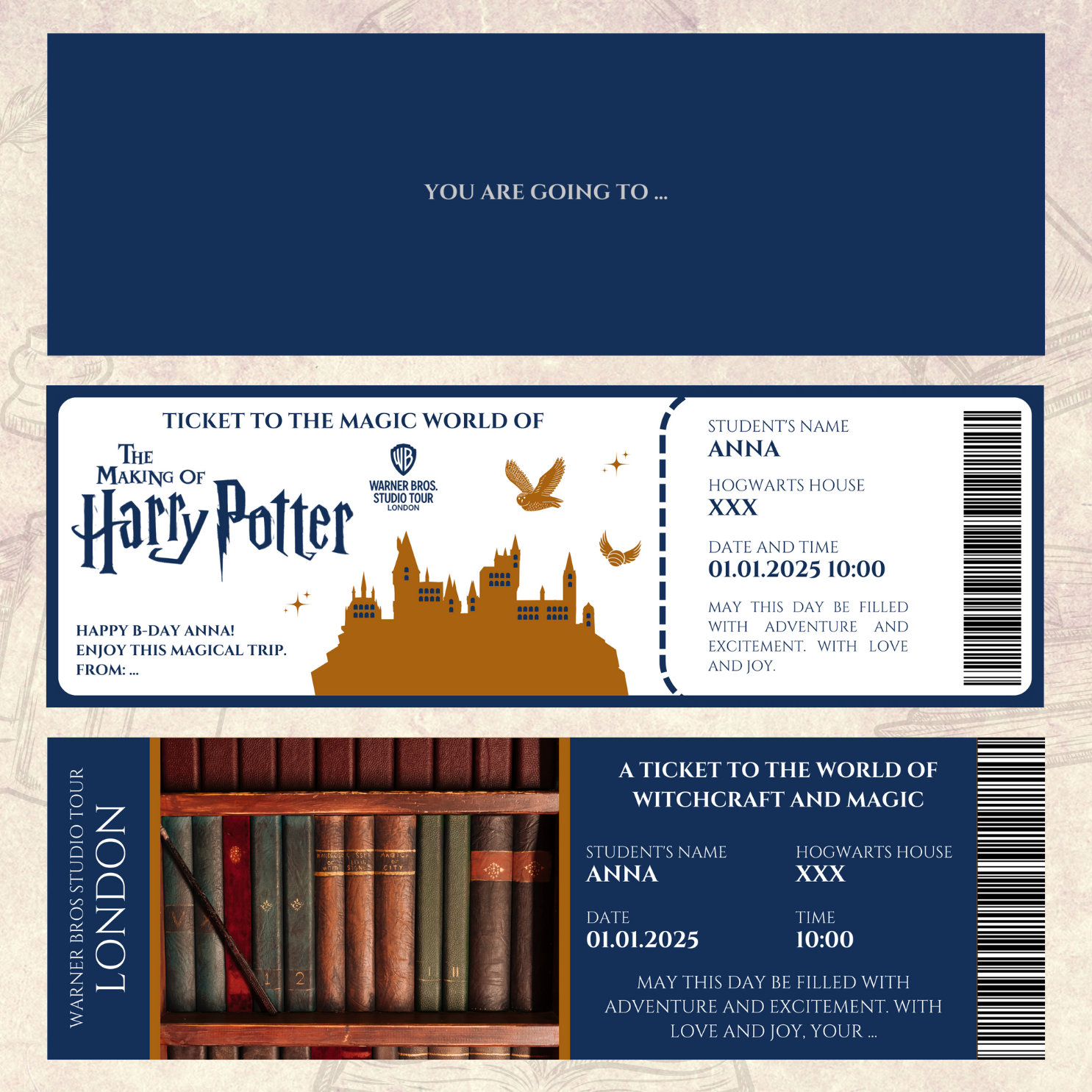 Warner Bros Studio Tour, Surprise Ticket Template for the Making of Harry Potter, Magical London ...