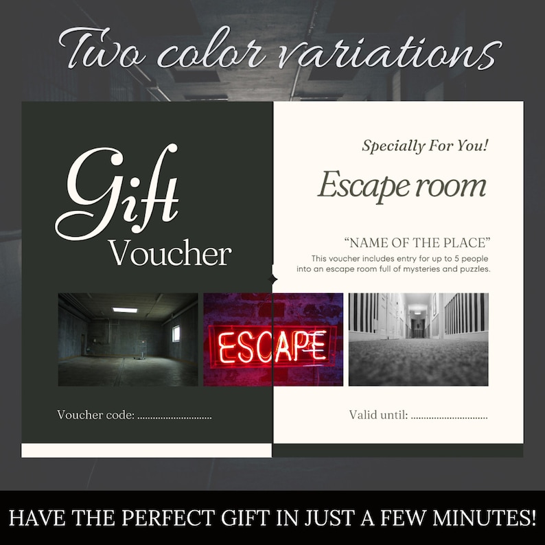 Escape Room Surprise Gift Voucher, Birthday Activity, Customizable ...