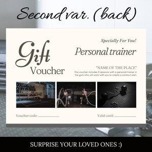 Personal Trainer Surprise Gift Voucher, Birthday Fitness Workout Plan ...