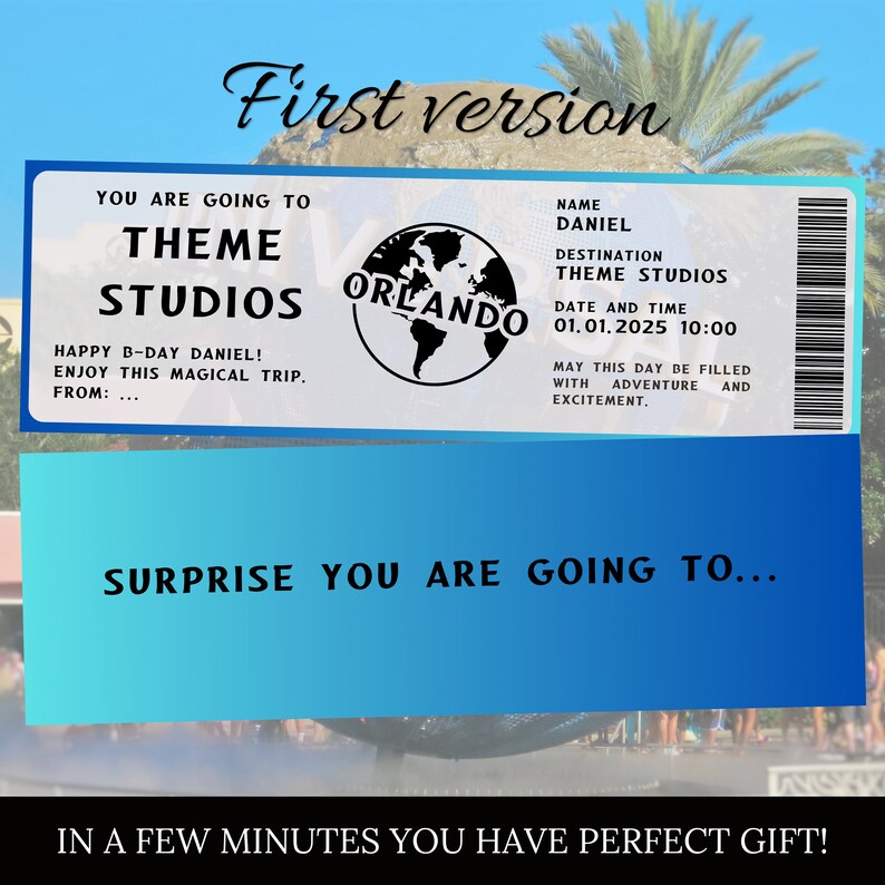 Theme Studios Printable Ticket, Birthday Invitation Entrance, Movie ...